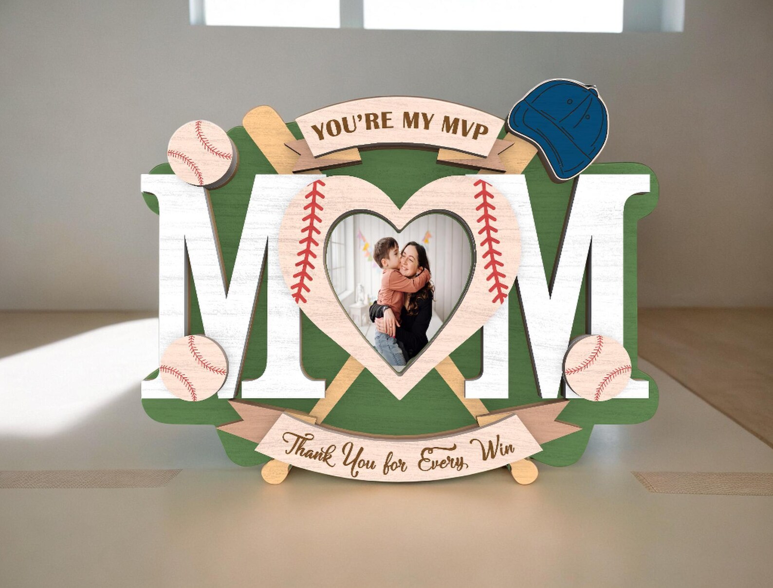 Baseball Mom MVP SVG | Laser Cut Photo Frame Sign | Thank You for Every ...