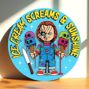 Chucky Ice Cream Horror Welcome Sign Digital Files SVG – Ice Cream ...