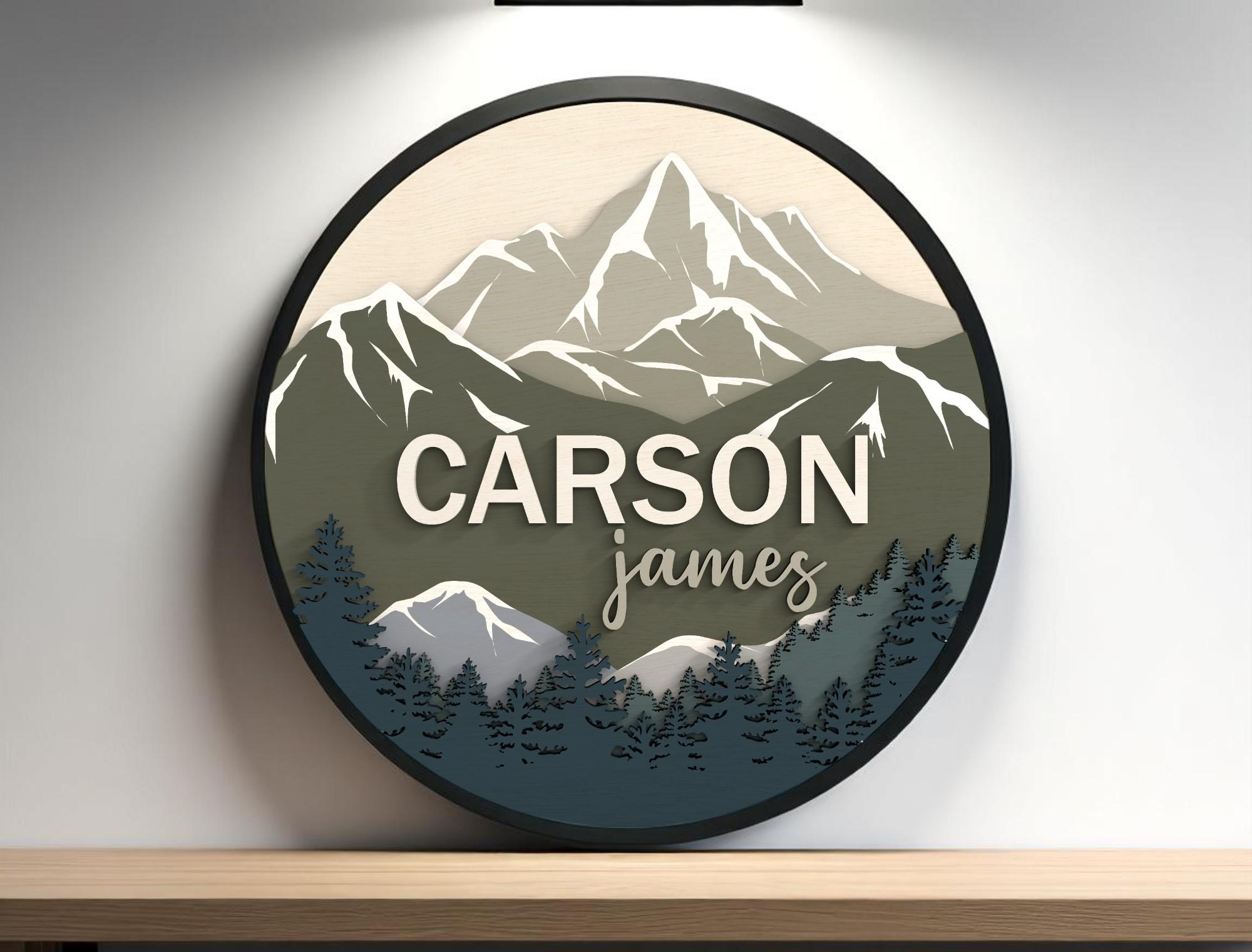 Layered Mountain Welcome Sign Laser Cut Digital Files SVG – Forest ...