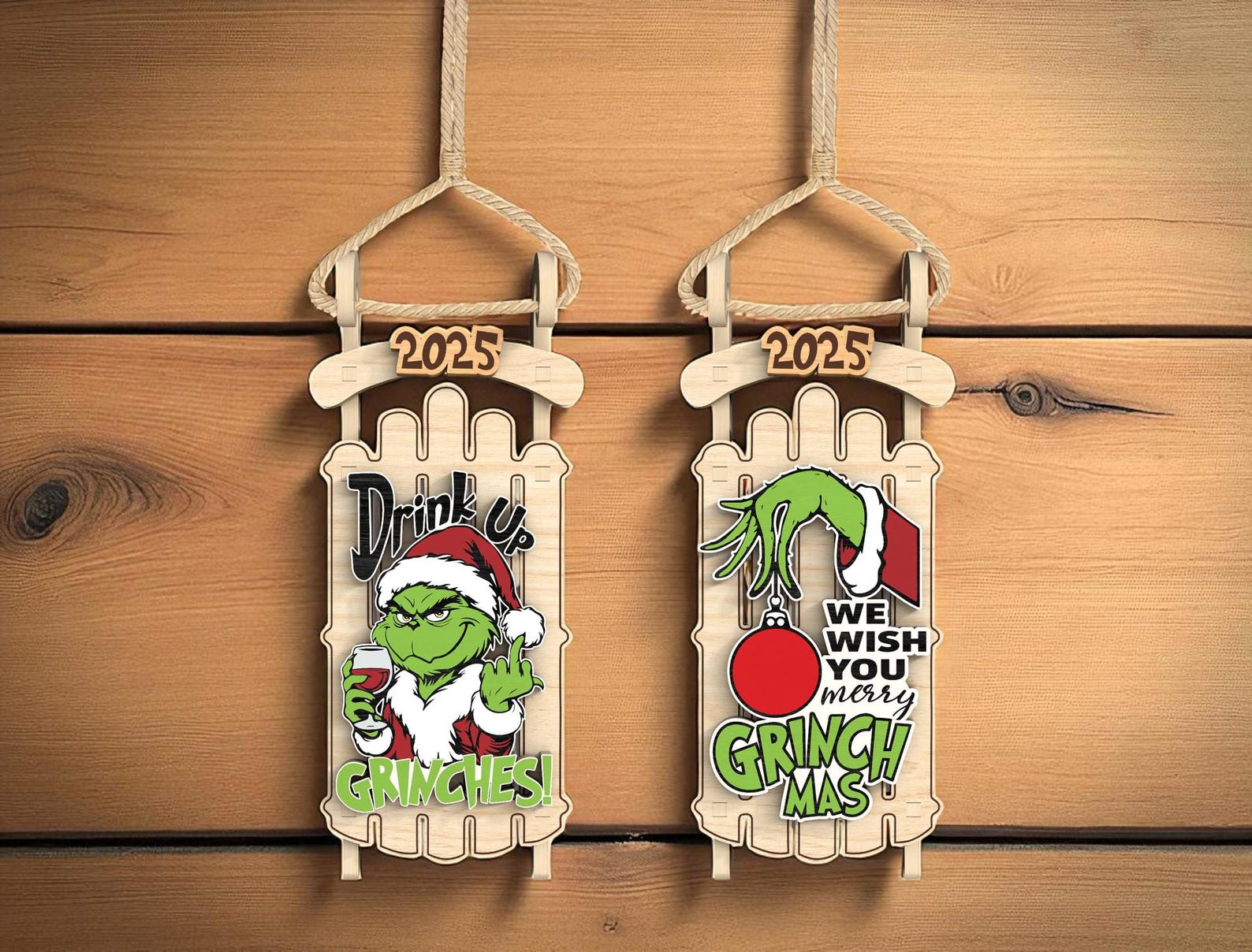 Grinch Funny Christmas Ornament Laser Cut Digital Files SVG – Funny ...