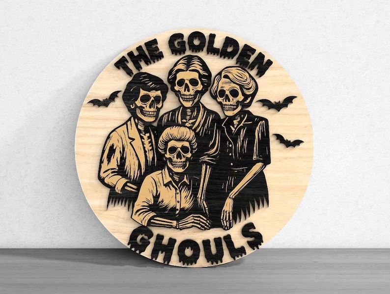 The Golden Ghouls Halloween Welcome Sign Laser Cut Digital Files SVG ...