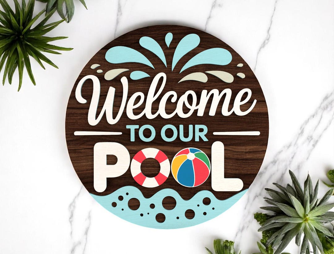 Welcome to Our Pool Sign Digital Files SVG – Layered Laser Cut Digital ...