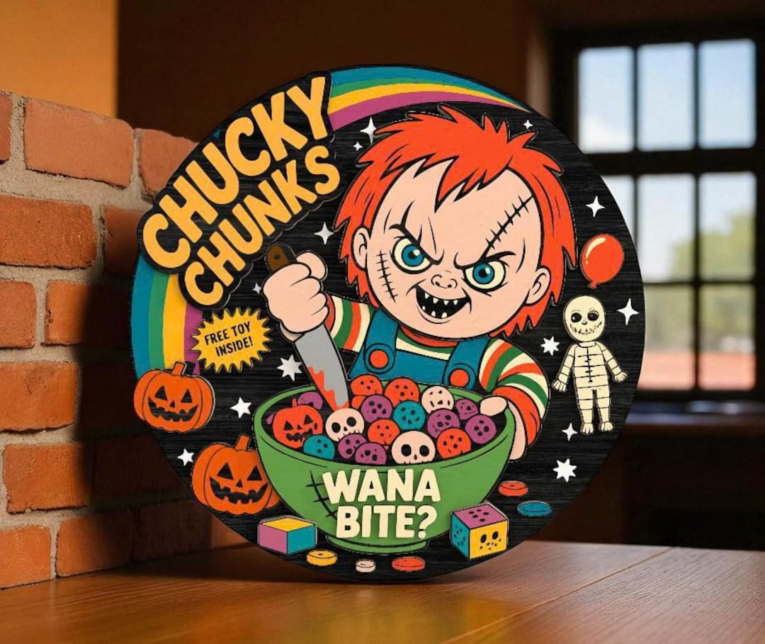 Chucky Chunks Cereal Horror Welcome Sign Laser Cut Digital SVG – Creepy ...