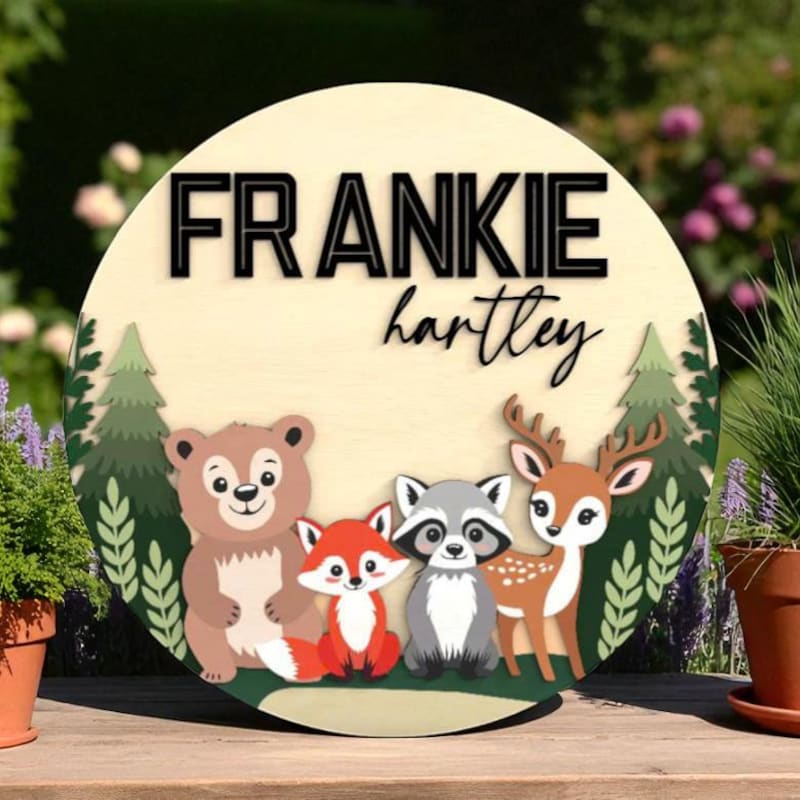 Baby Animal Name Plaque - Etsy