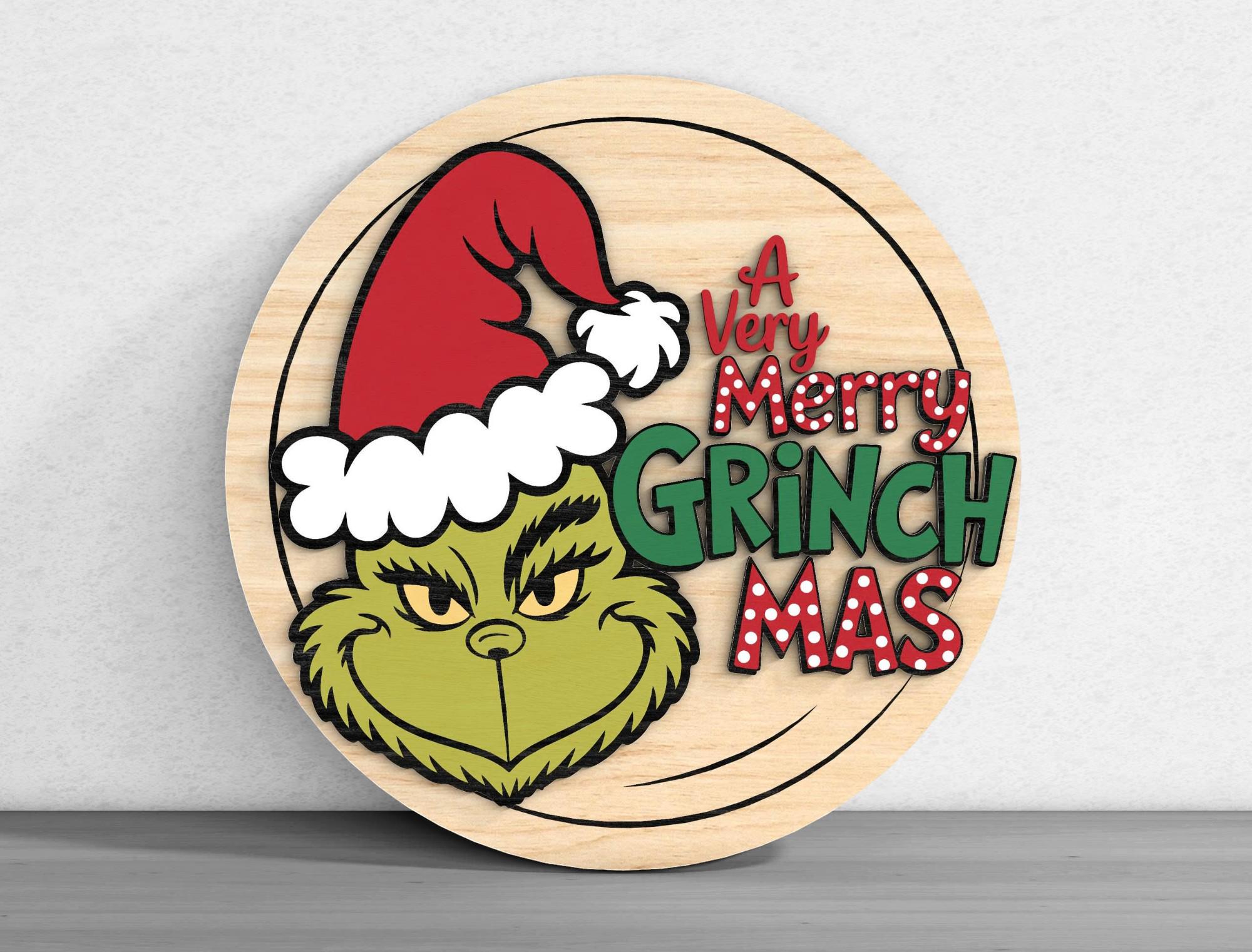 Merry Grinchmas Welcome Sign Laser Cut Digital SVG – Funny Christmas ...