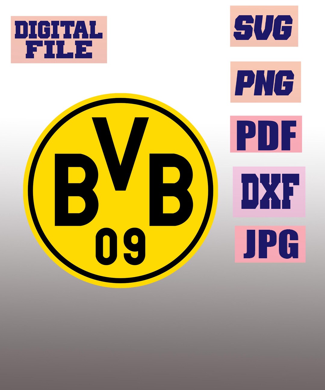 Svg/png/jpg/pdf/dxf Borussia Dortmund Logo Vector Cut File for Cricut ...