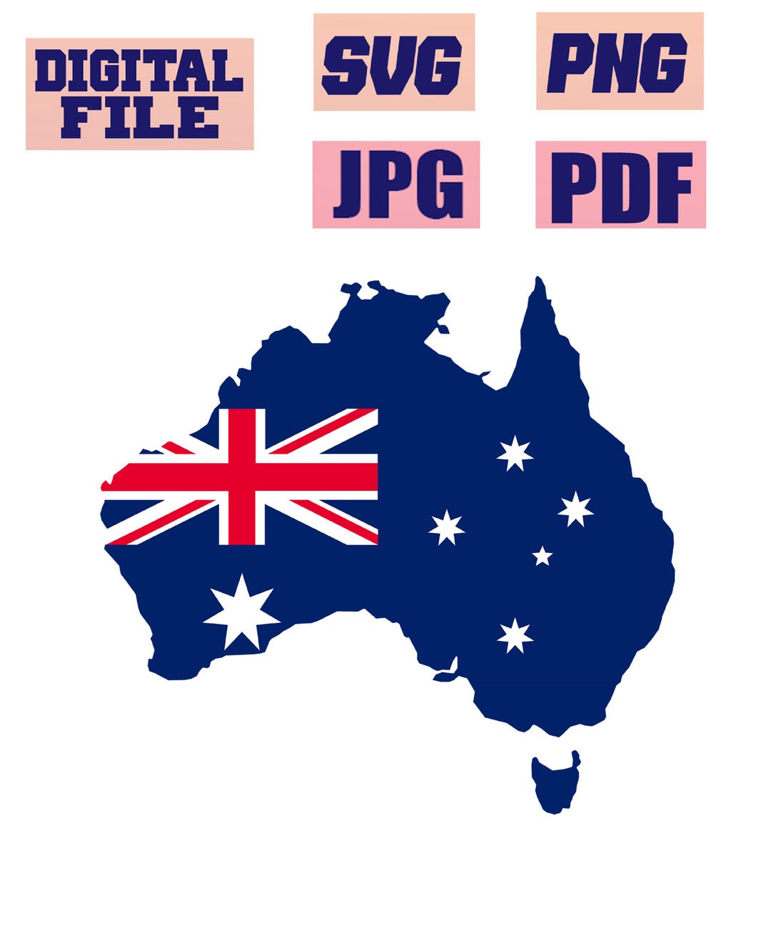 Svg/png/jpg/pdf Australia Flag Map Cut File for Cricut .. Instant ...