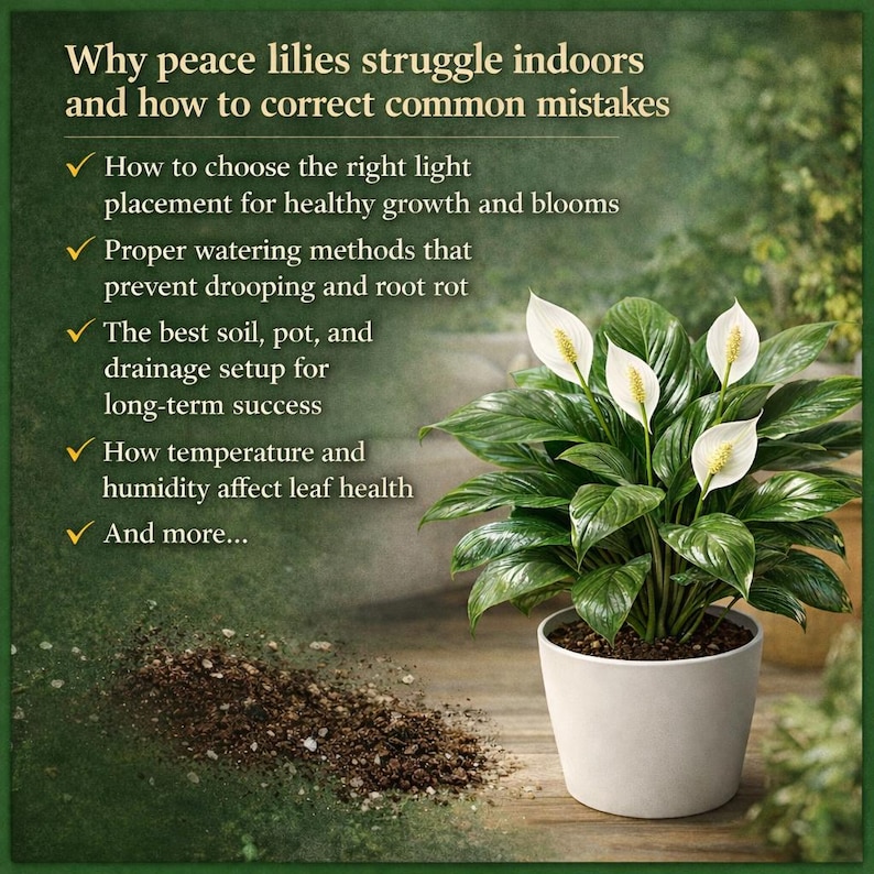 Peace Lily Care Printable | Why Peace Lilies Fail & How to Fix | 3 ...