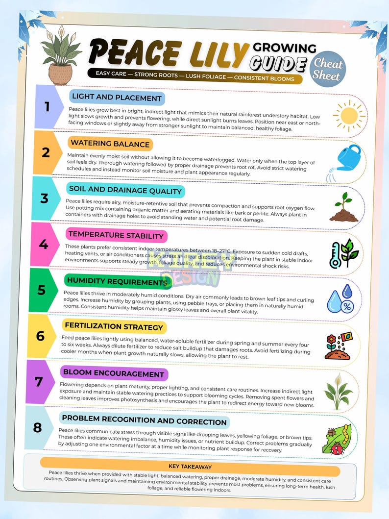 Peace Lily Care Printable | Why Peace Lilies Fail & How to Fix | 3 ...