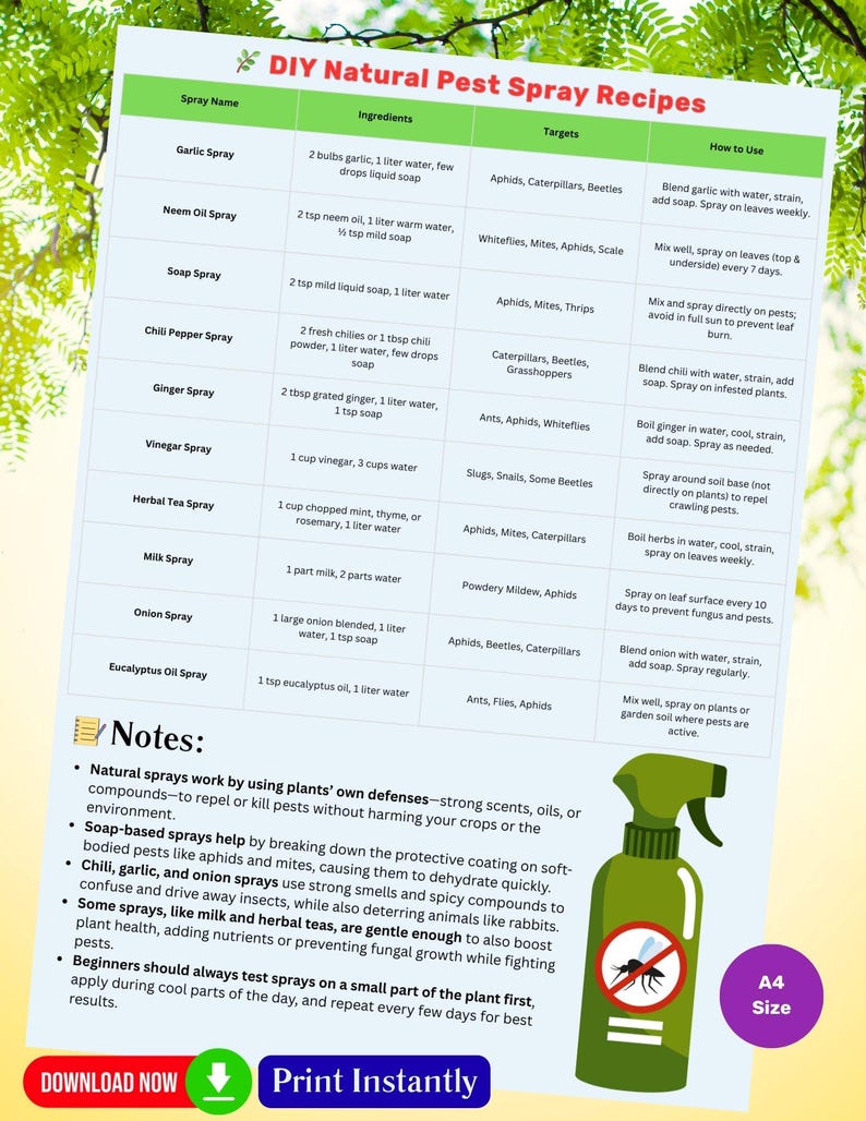 Pest Identification Chart | Garden Pest Control Guide | Printable A4 ...
