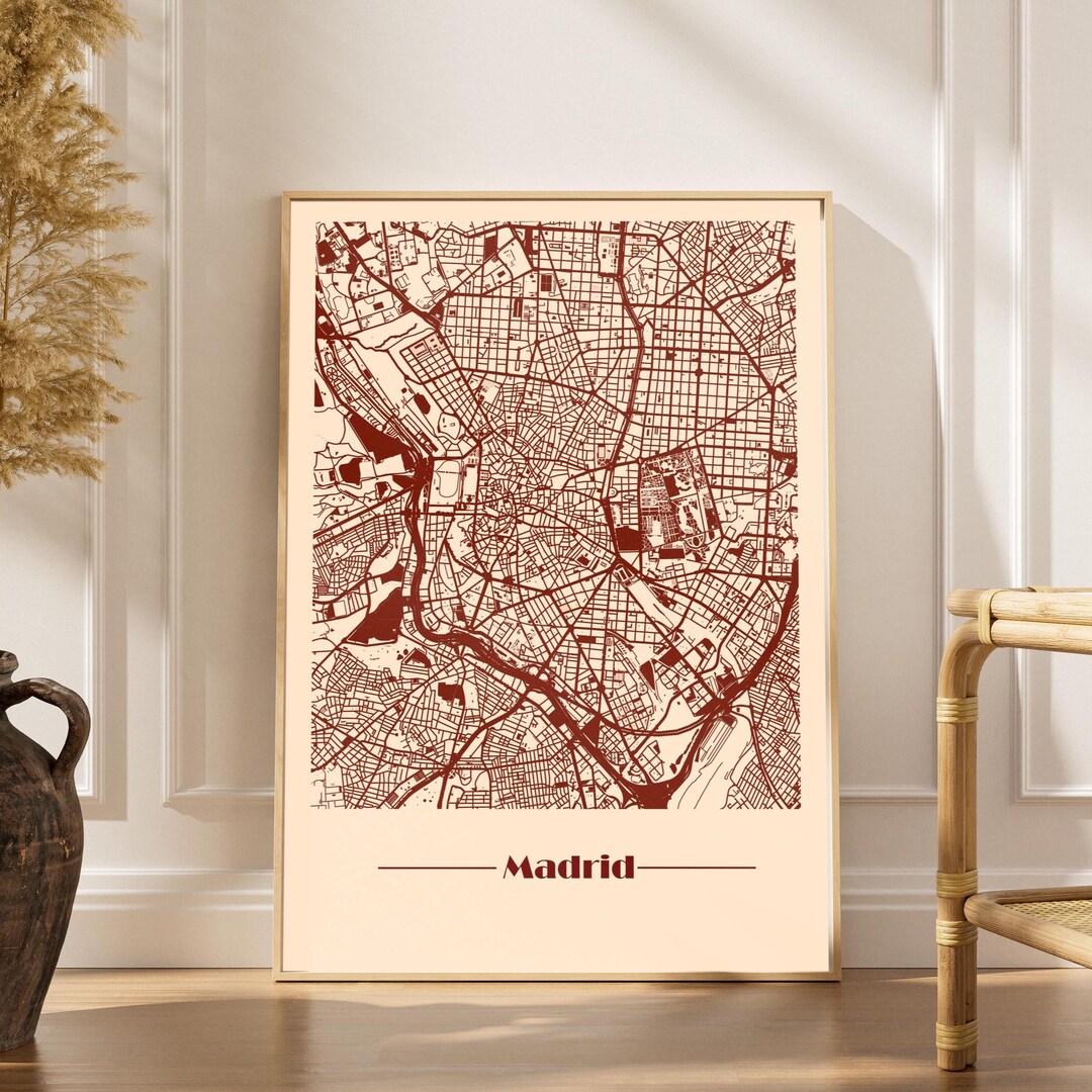 Minimalist Map Art Print: Vintage Style Custom City Design (PDF ...