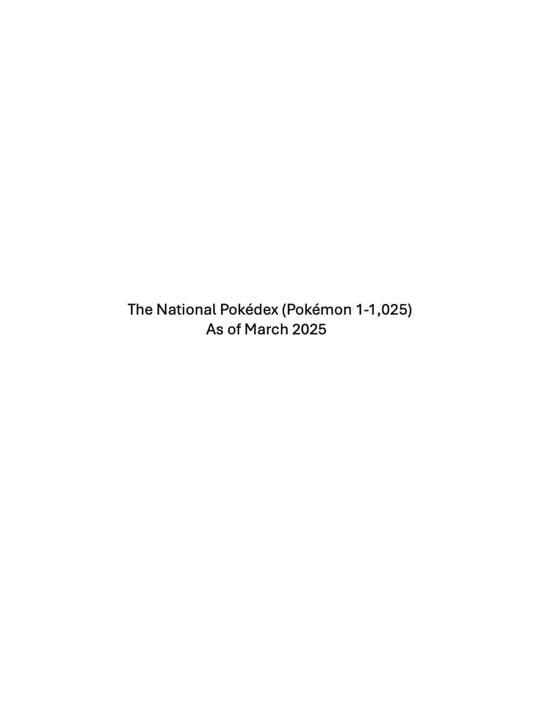 The National Pokédex - Sorting Cards 1-1,025 - Etsy