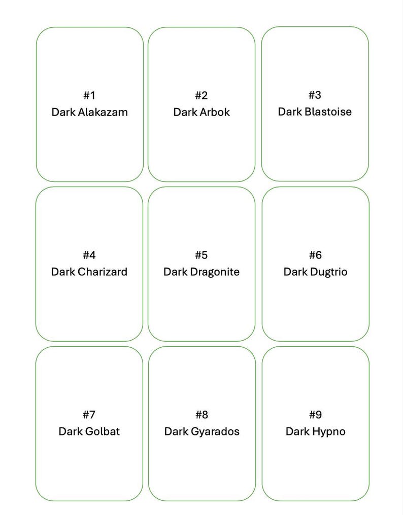 Base Set- Team Rocket Sorting Cards - Etsy