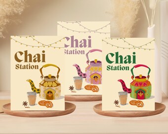 Chai Station Sign: South Asian Wedding Decor, 3 Designs (digital ...