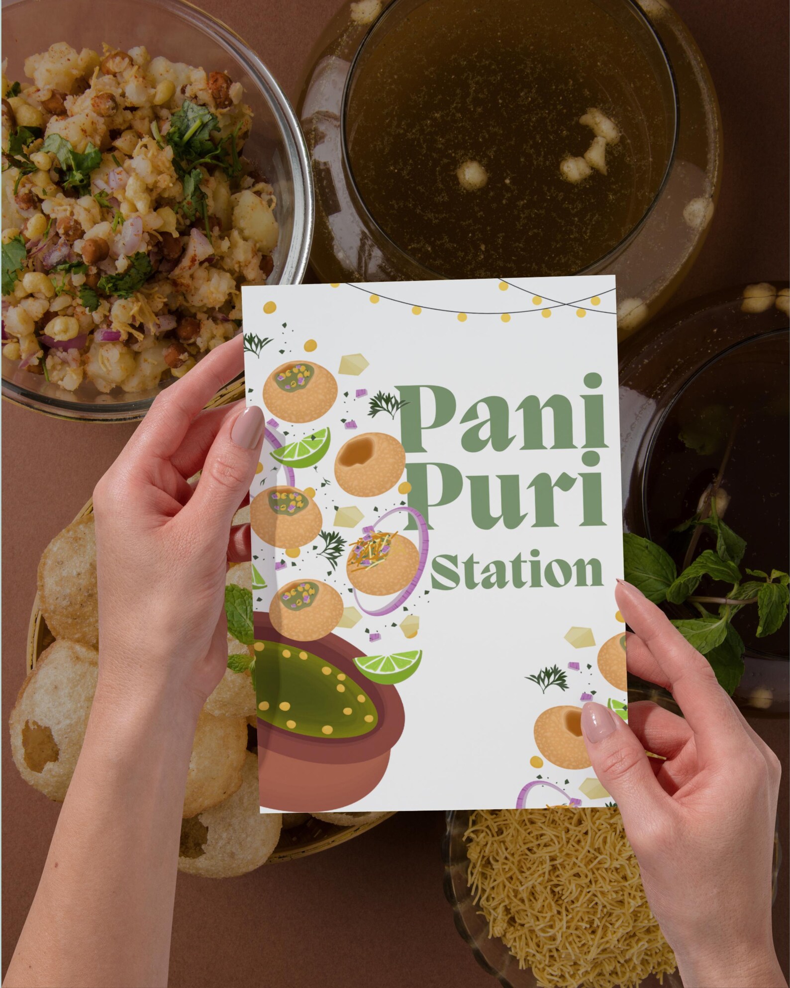 Pani Puri Station Sign: Indian Wedding Chaat Bar Decor (digital ...