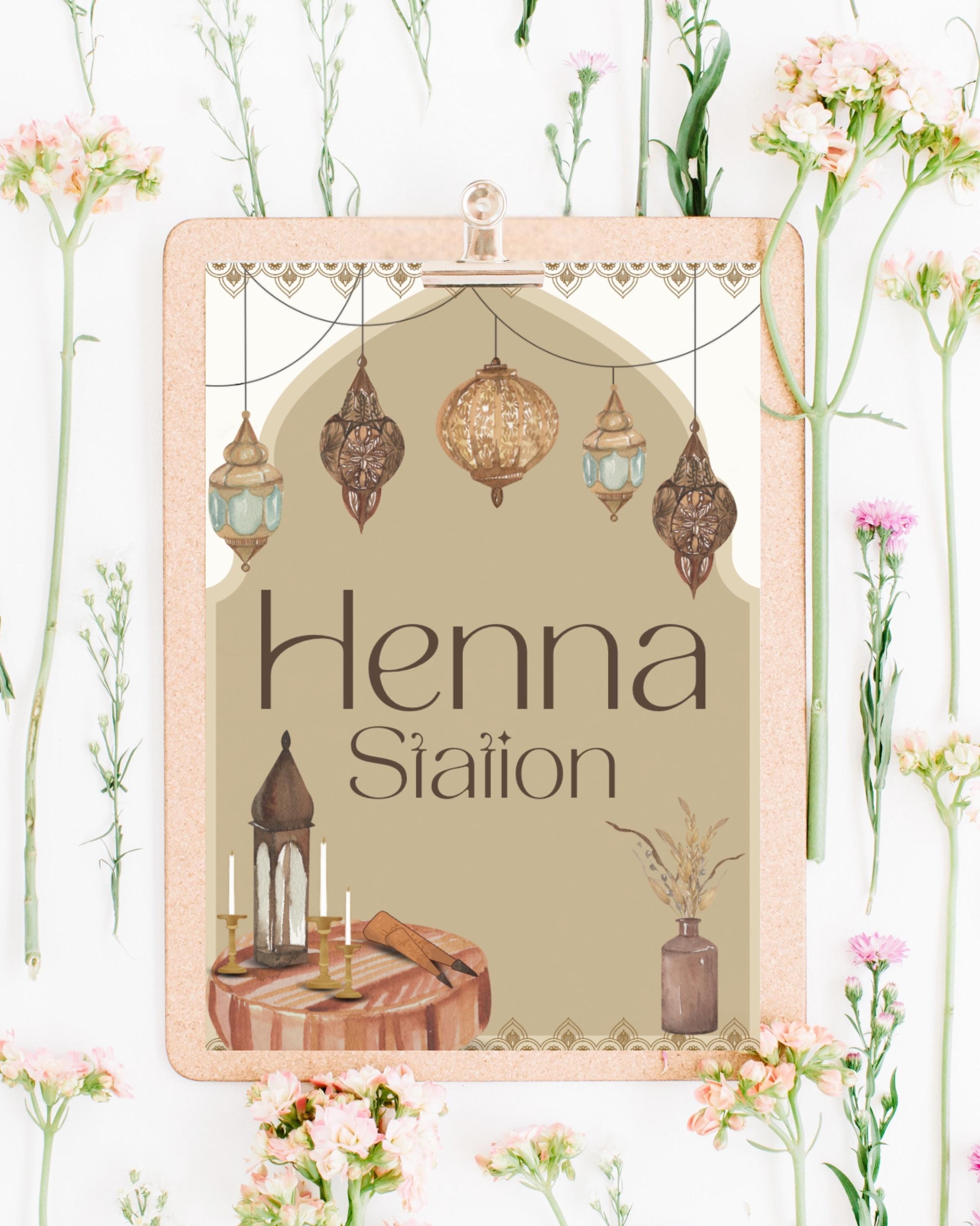 Custom Henna Station Sign: Mehndi Party Decor (digital Download) | Boho ...