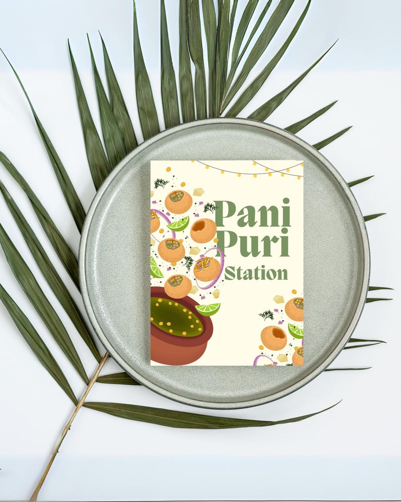 Pani Puri Station Sign: Indian Wedding Chaat Bar Decor (digital ...