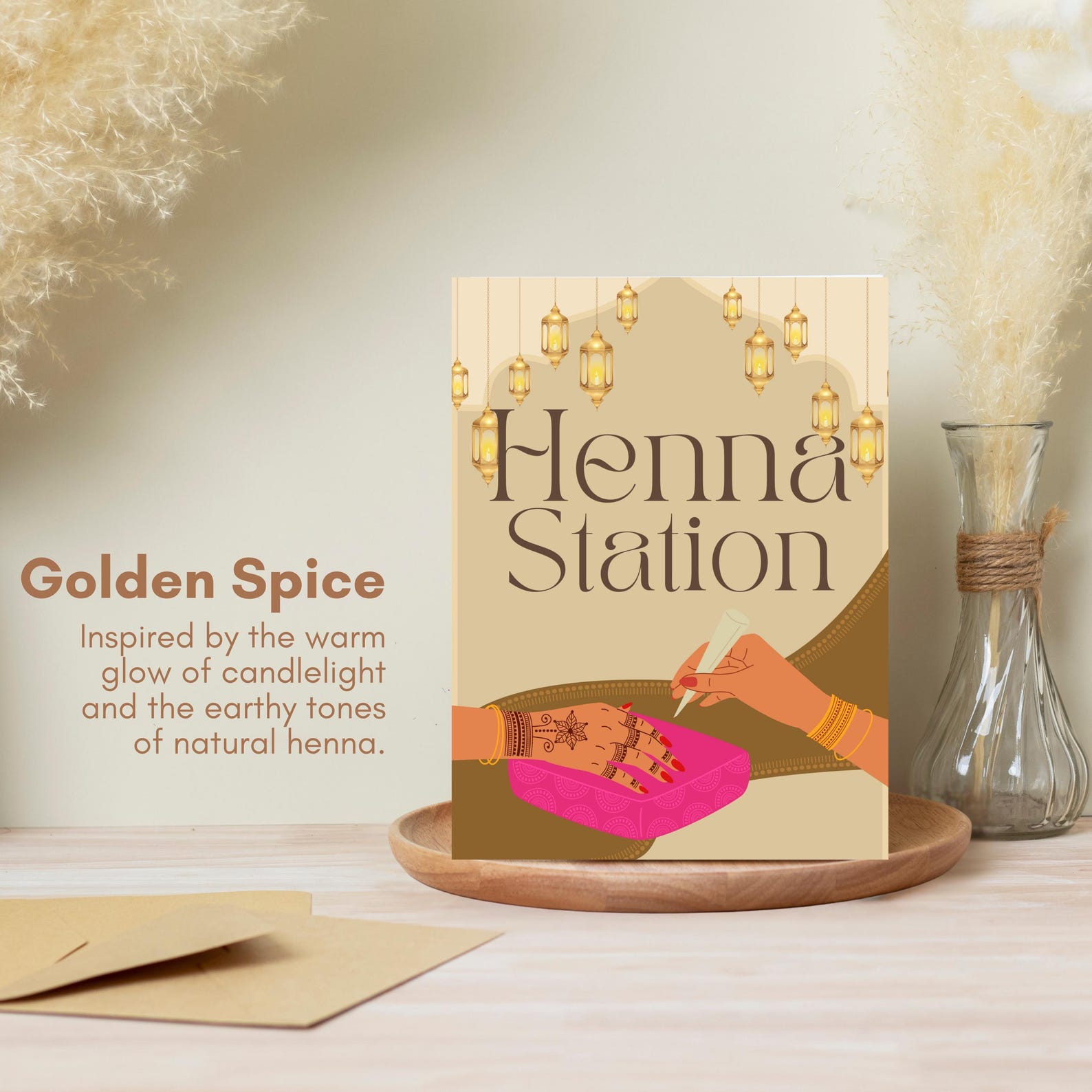 Henna Station Sign: Gold & Pink Indian Wedding Decor (digital Download ...