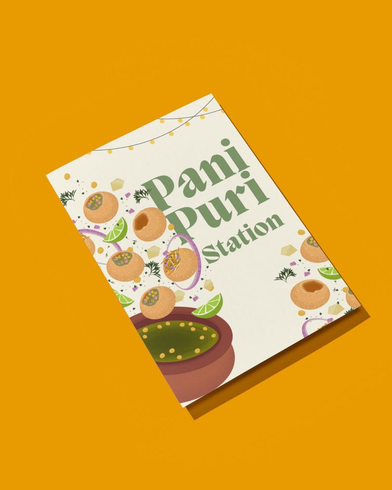 Pani Puri Station Sign: Indian Wedding Chaat Bar Decor (digital ...