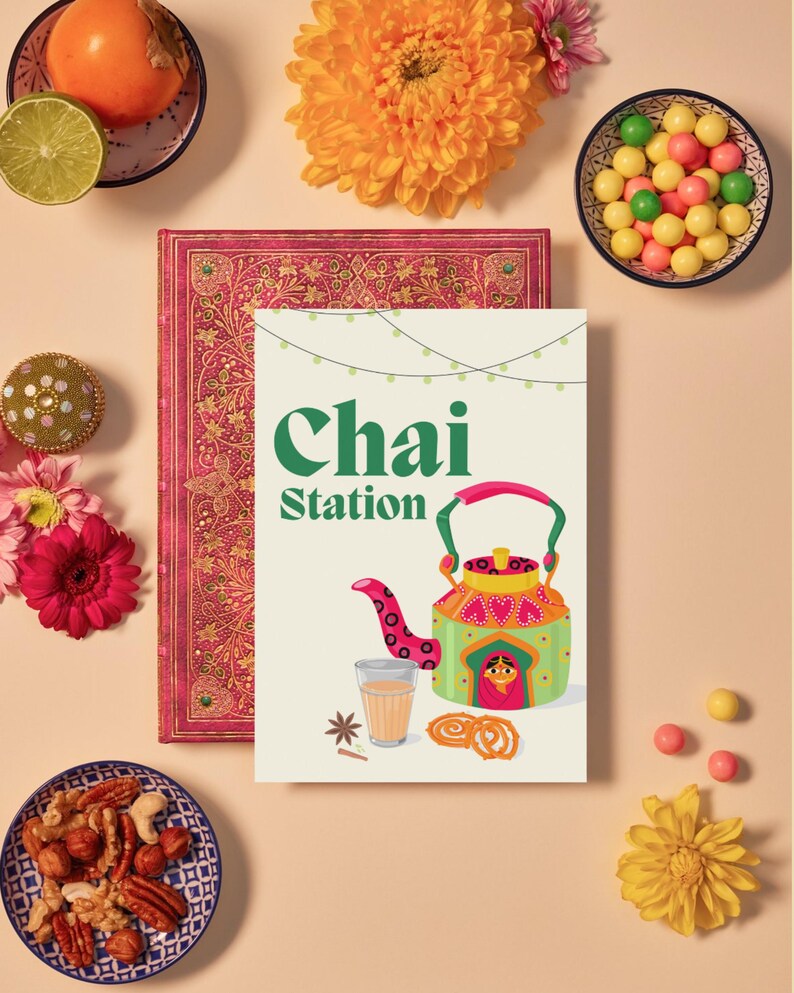 Chai Station Sign: South Asian Wedding Decor, 3 Designs (digital ...