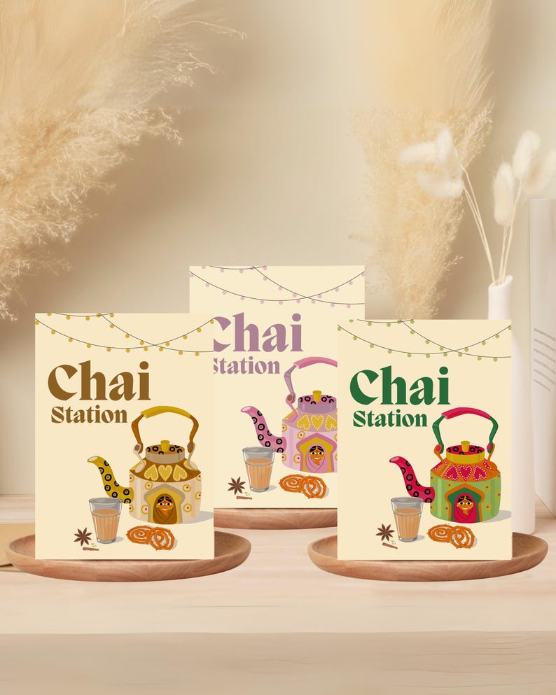 Chai Station Sign: South Asian Wedding Decor, 3 Designs (digital ...