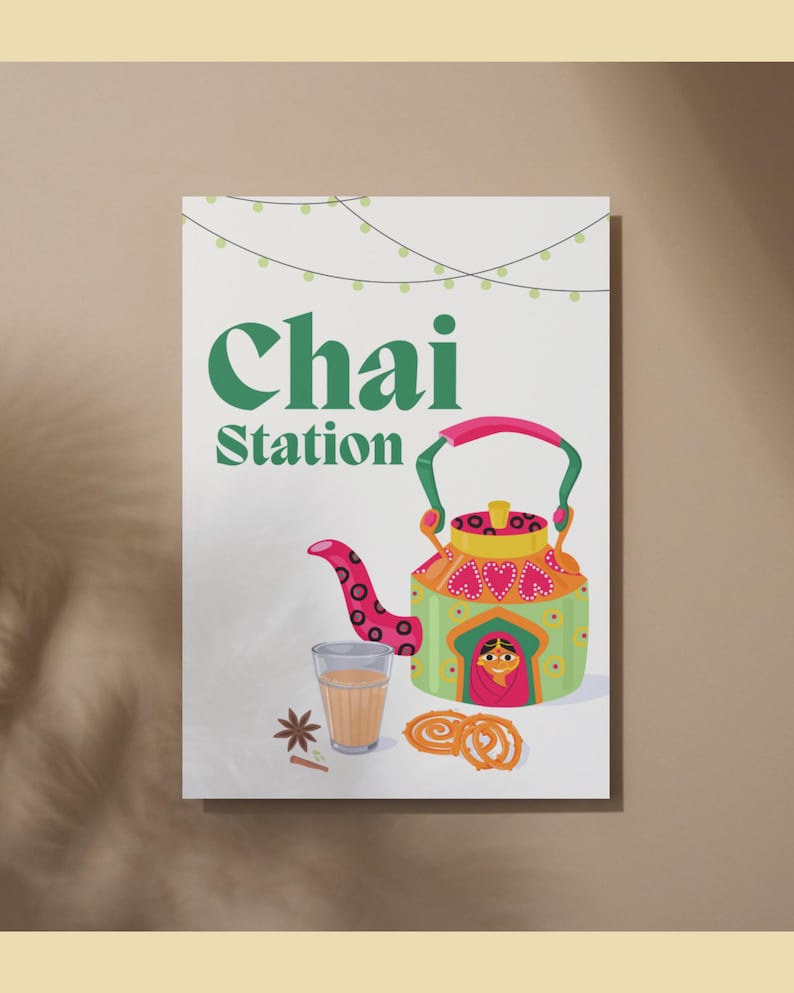Chai Station Sign: South Asian Wedding Decor, 3 Designs (digital ...