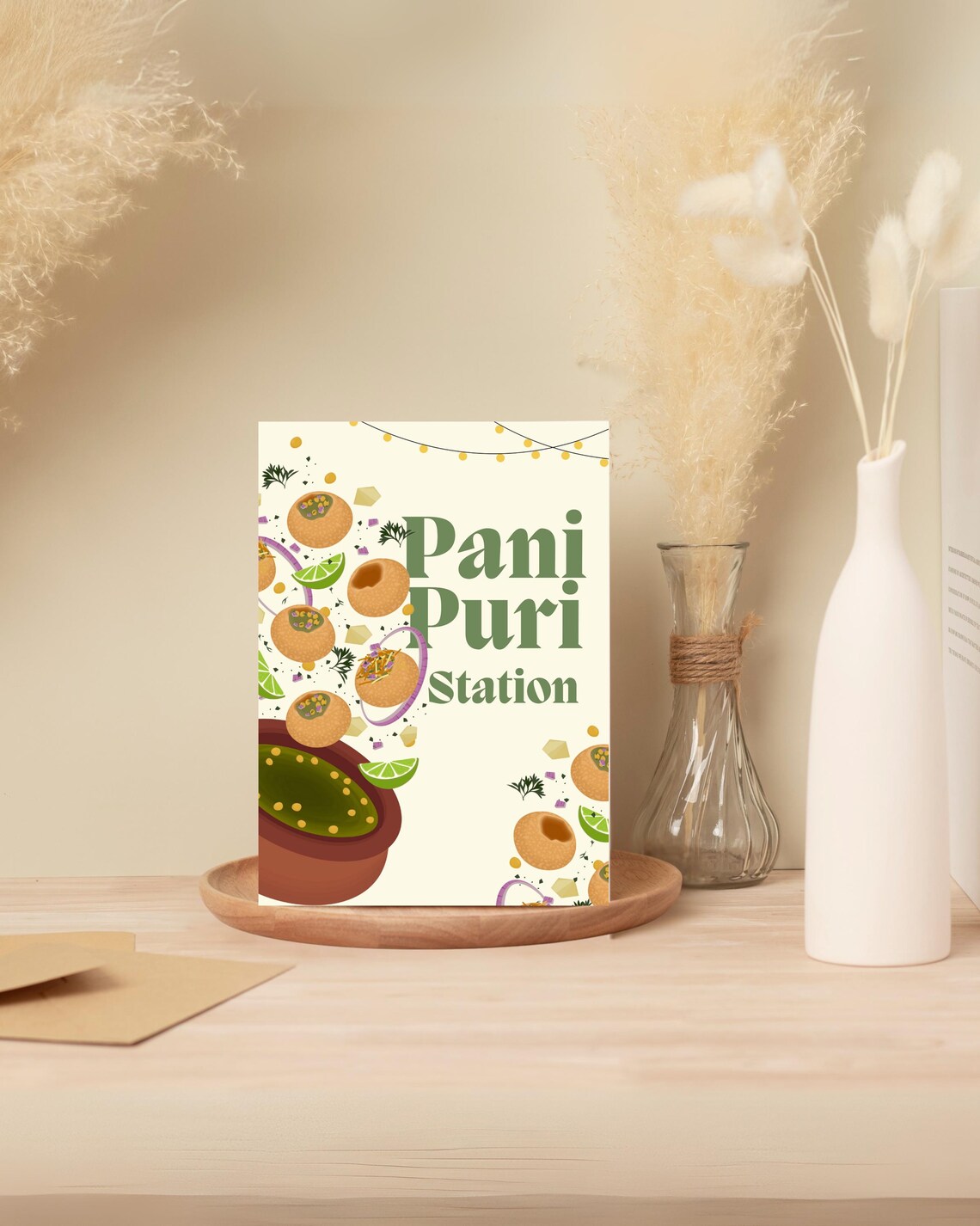 Pani Puri Station Sign: Indian Wedding Chaat Bar Decor (digital ...