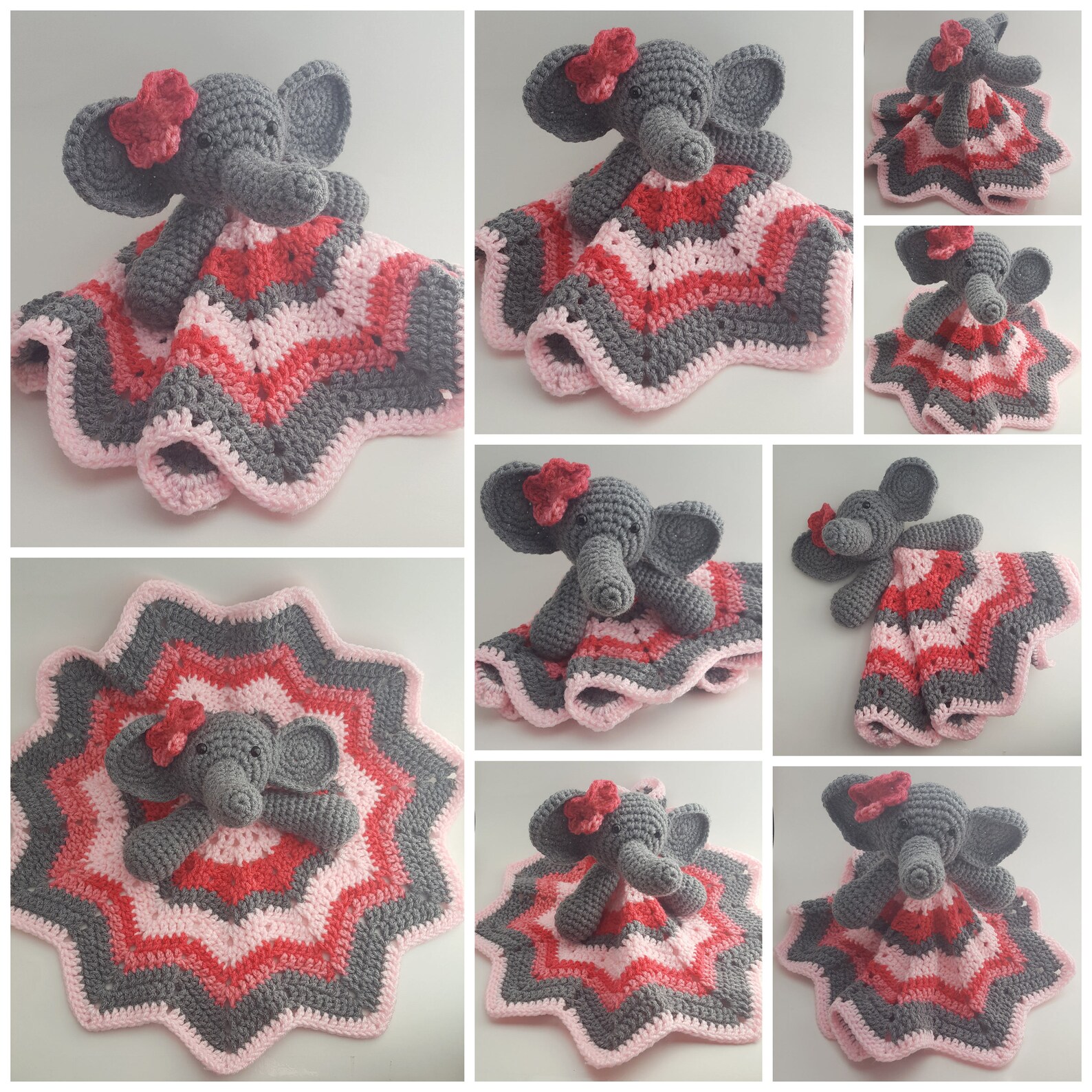 Elephant Lovie Security Blanket Crochet Pattern - Etsy Denmark