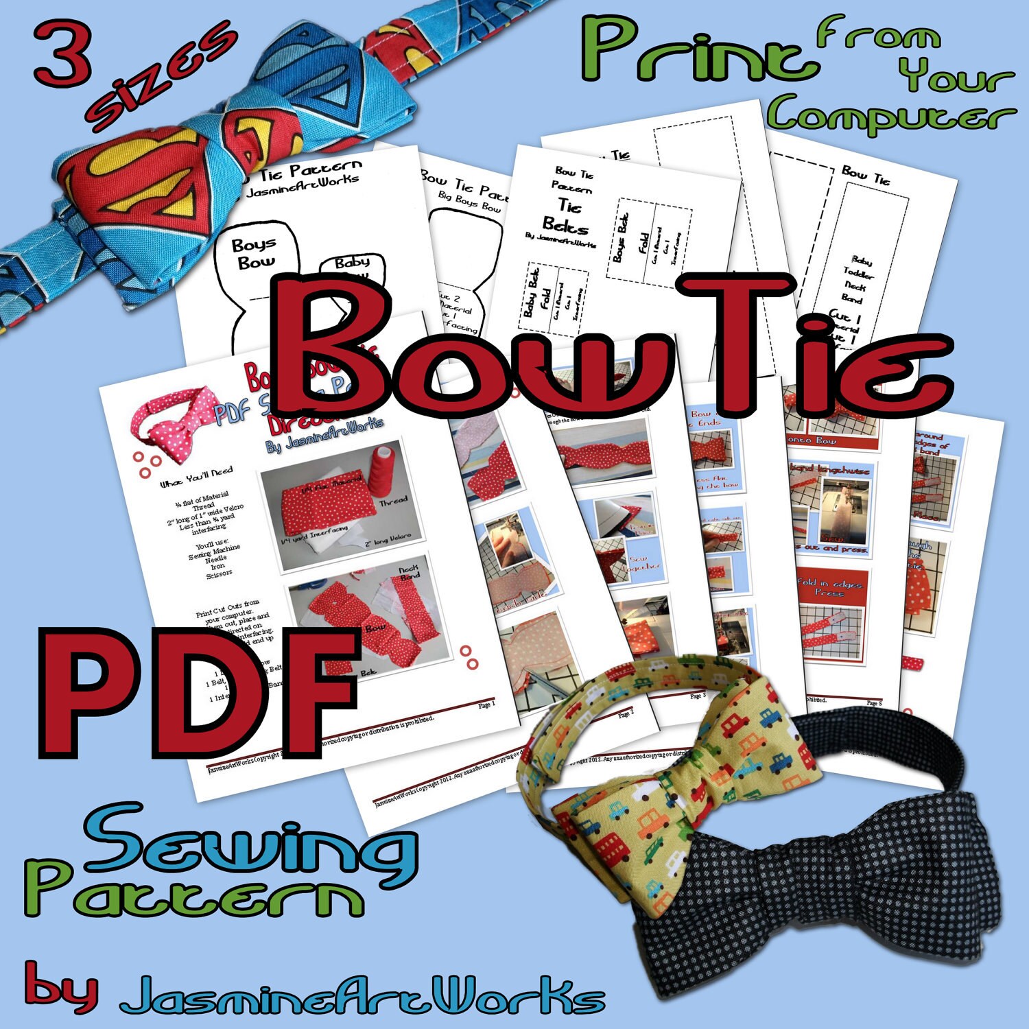 Bow Tie DIY PDF Sewing Pattern - Etsy