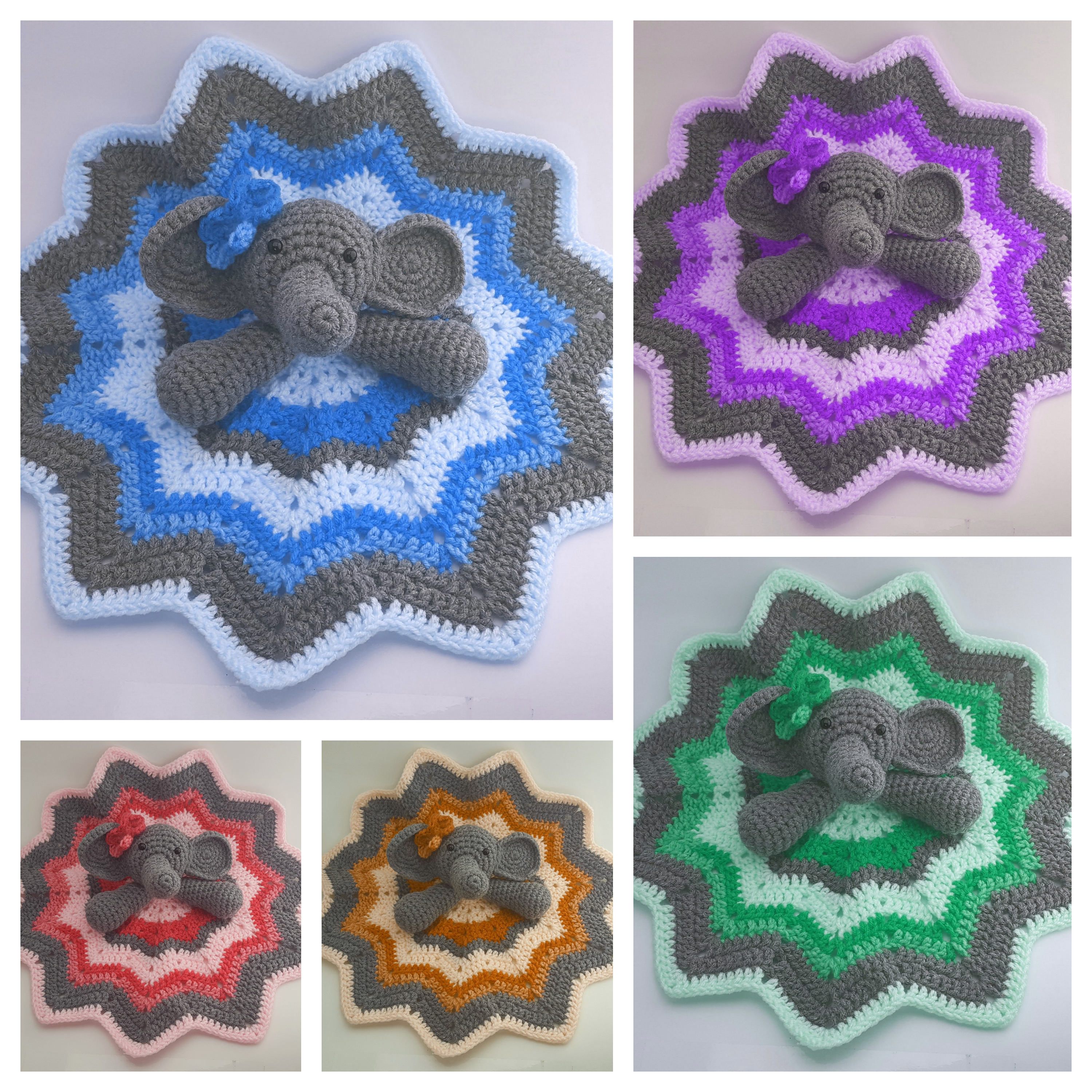 Elephant Lovie Security Blanket Crochet Pattern - Etsy Denmark
