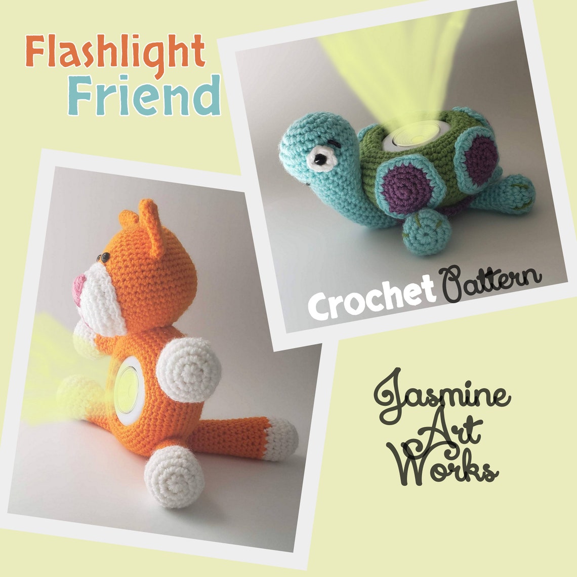 Flashlight Friend Turtle and Kitten - Etsy