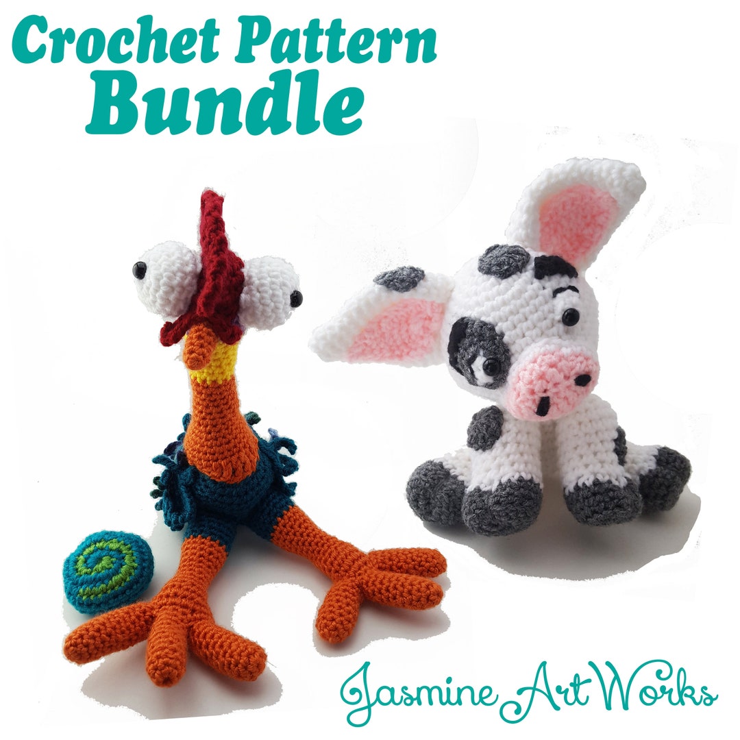 Crochet Pua, Hei Hei and the Heart of Te Fiti Pattern Bundle - Etsy