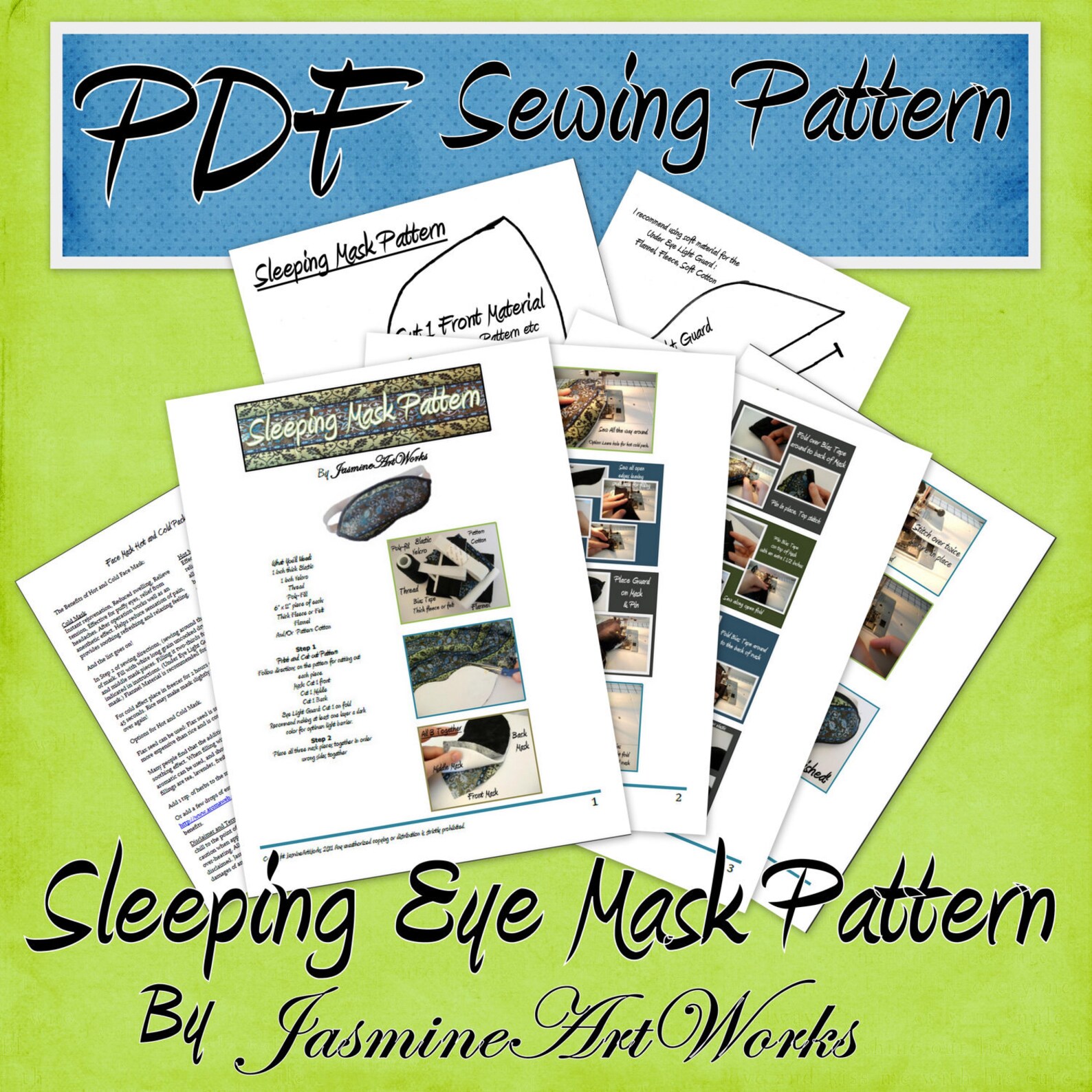 Sleeping Eye Mask PDF Sewing Pattern With Instructions for Hot - Etsy ...
