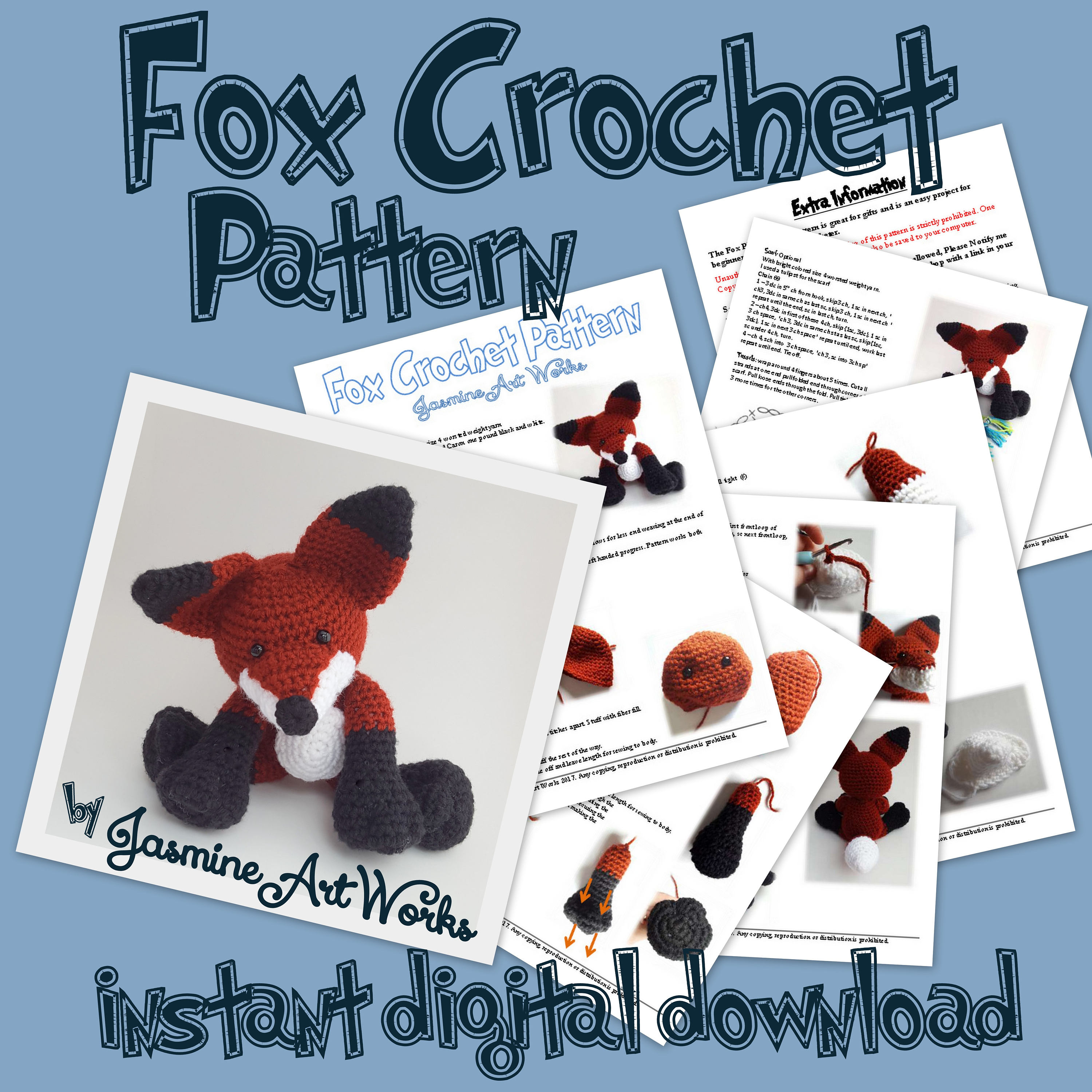 Fox Crochet Pattern | Etsy