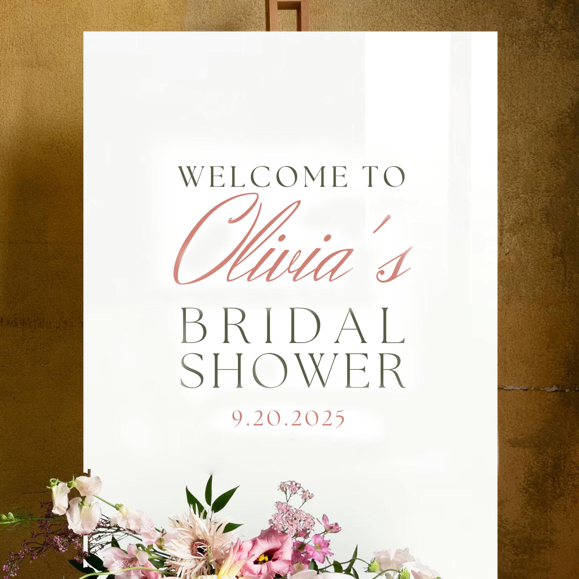 Custom Portrait Acrylic Bridal Shower Sign, Personalized Acrylic ...