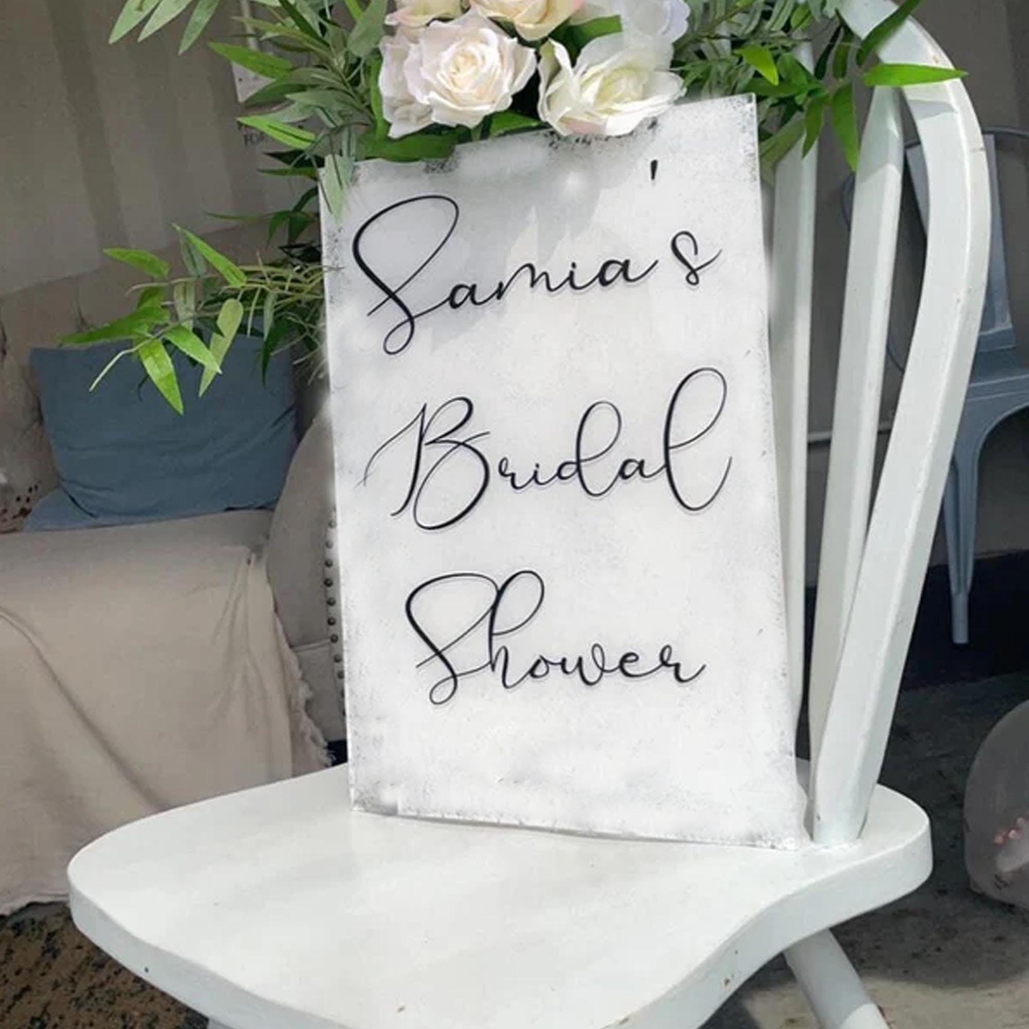 Custom Portrait Acrylic Bridal Shower Sign, Personalized Acrylic ...