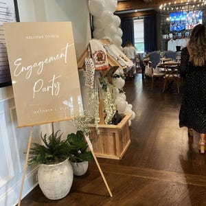 Acrylic We're Engaged Sign, Modern Engagement Party Sign, She Said Yes ...