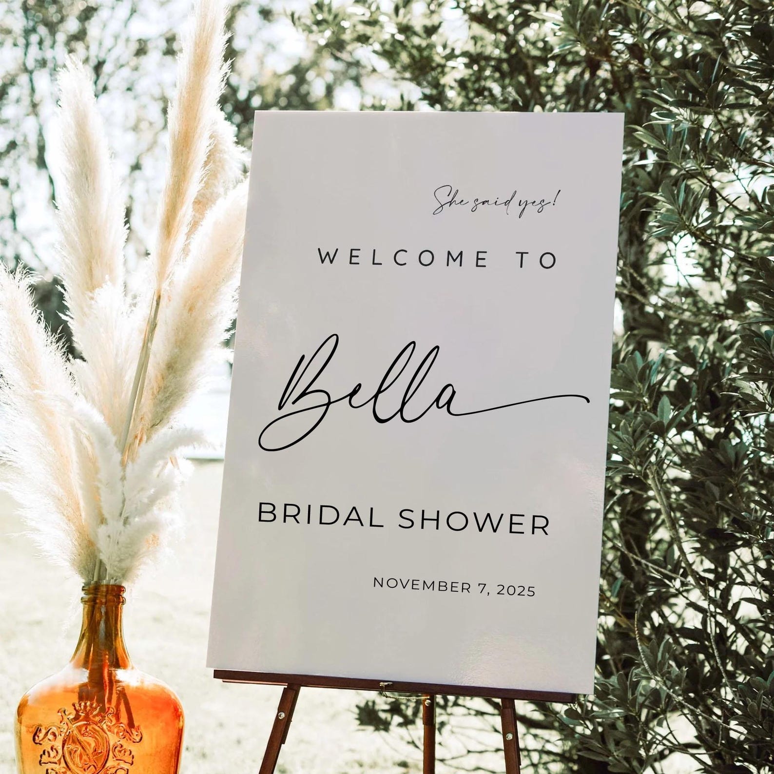 Custom Portrait Acrylic Bridal Shower Sign, Personalized Acrylic ...