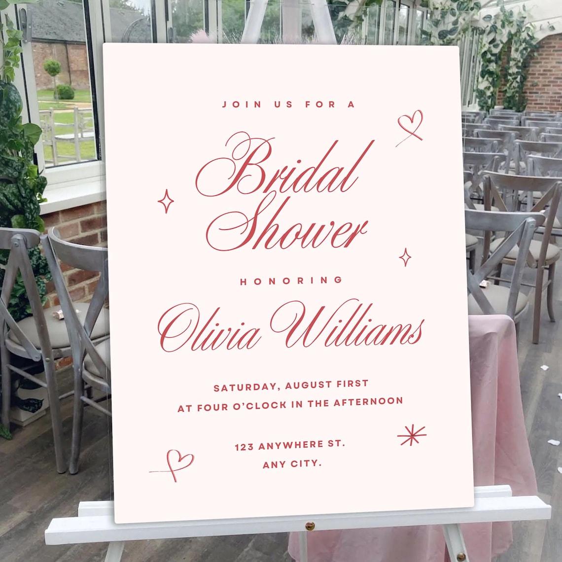 Custom Portrait Acrylic Bridal Shower Sign, Personalized Acrylic ...