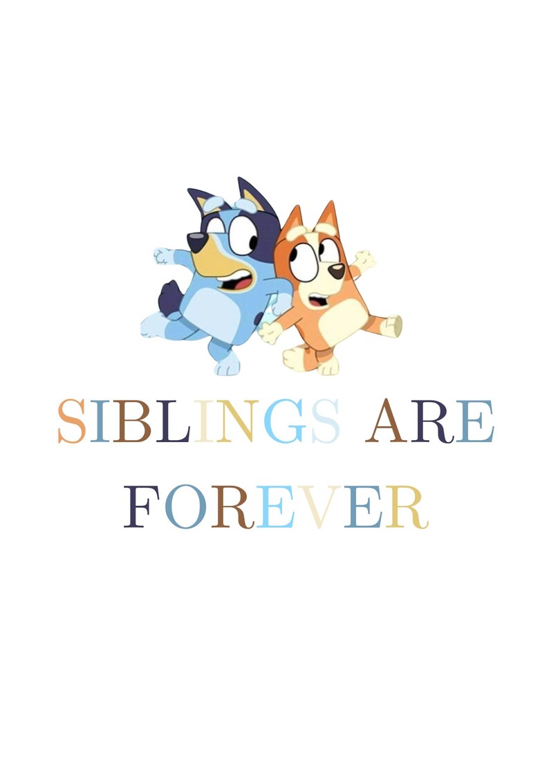 Custom Printable A3 Bluey Siblings Wall Posters for Kids - Etsy Australia