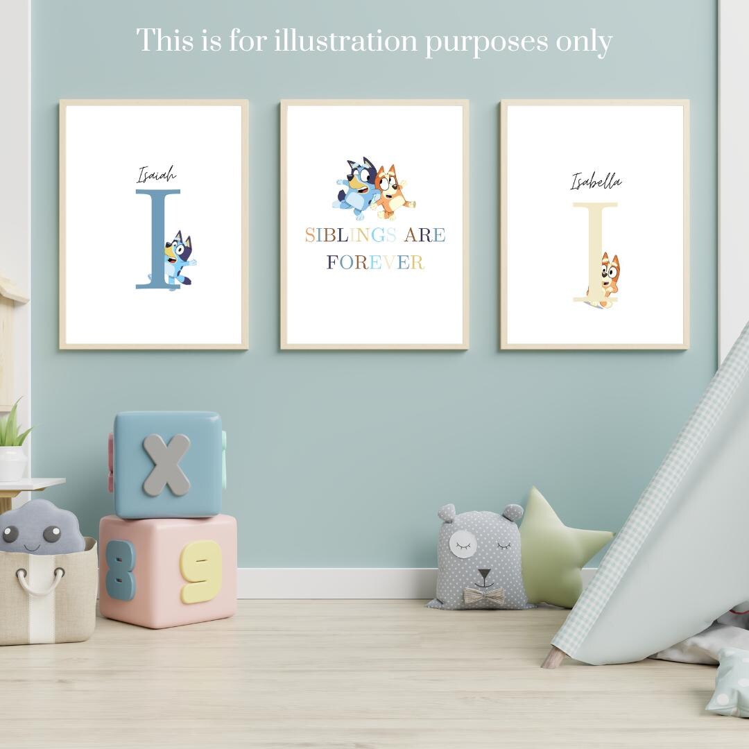 Custom Printable A3 Bluey Siblings Wall Posters for Kids - Etsy Australia