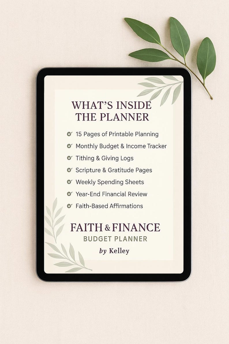 Faith & Finance Budget Planner | Christian Money Management Printable ...