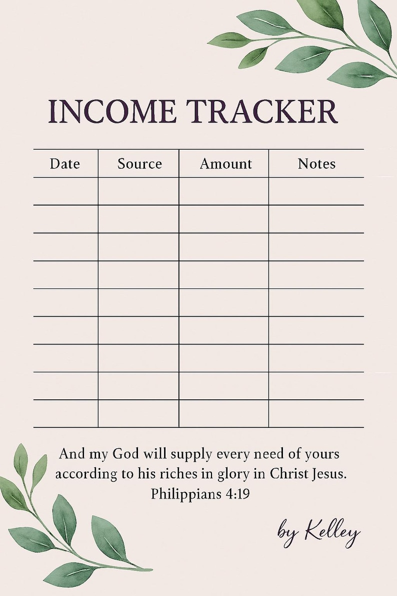 Christian Budget Planner: Faith & Finance, Tithing Tracker (PDF ...
