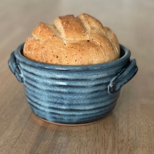 Bread Baker Pottery Bread Baking Pot in Blue Glaze 12 Recipes Included ...