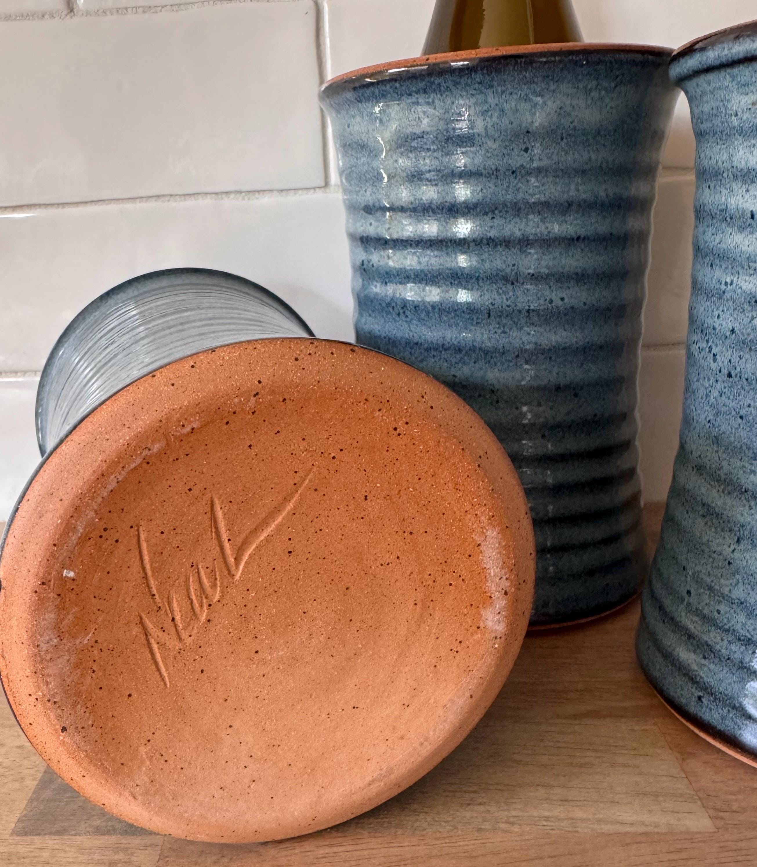 Wine Chiller, Wine Cooler, Wine Crock in Our Denim Blue Glaze, Wine ...