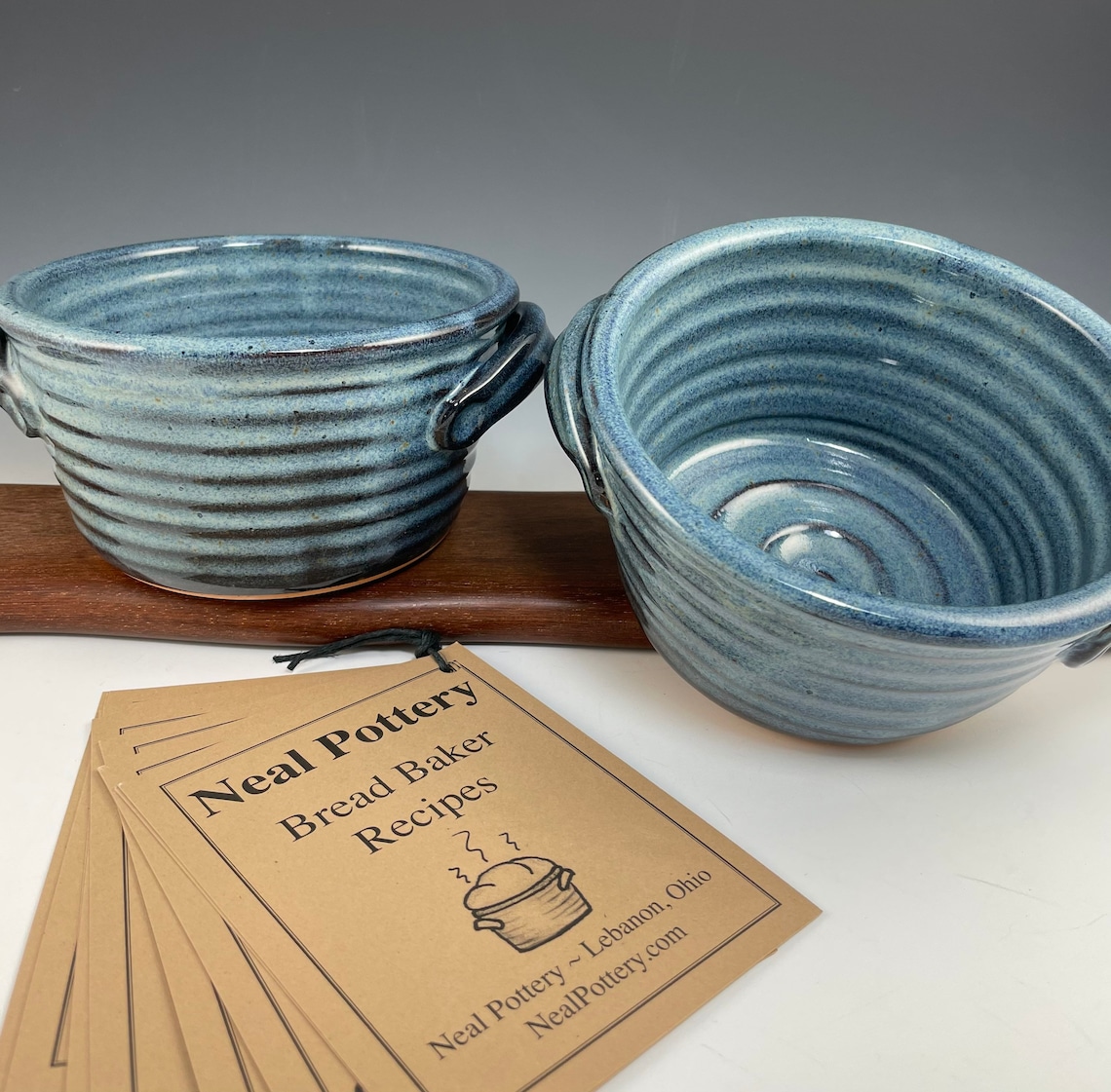 Bread Baker Pottery Bread Baking Pot in Blue Glaze 12 | Etsy