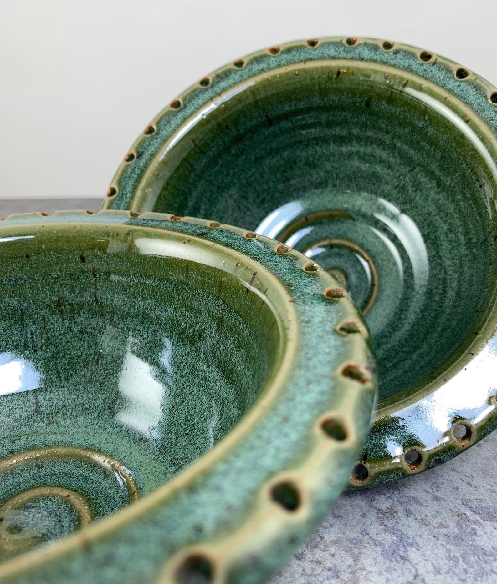Earring Bowl Jewelry Bowl Earring Holder-jewelry Organizer Mossy Green ...