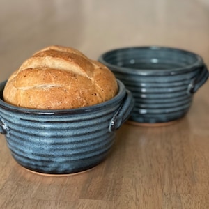 Bread Baker - Pottery Bread Baking Pot in Blue Glaze - 12 Recipes ...