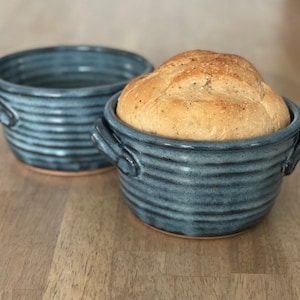 Bread Baker - Pottery Bread Baking Pot in Blue Glaze - 12 Recipes ...