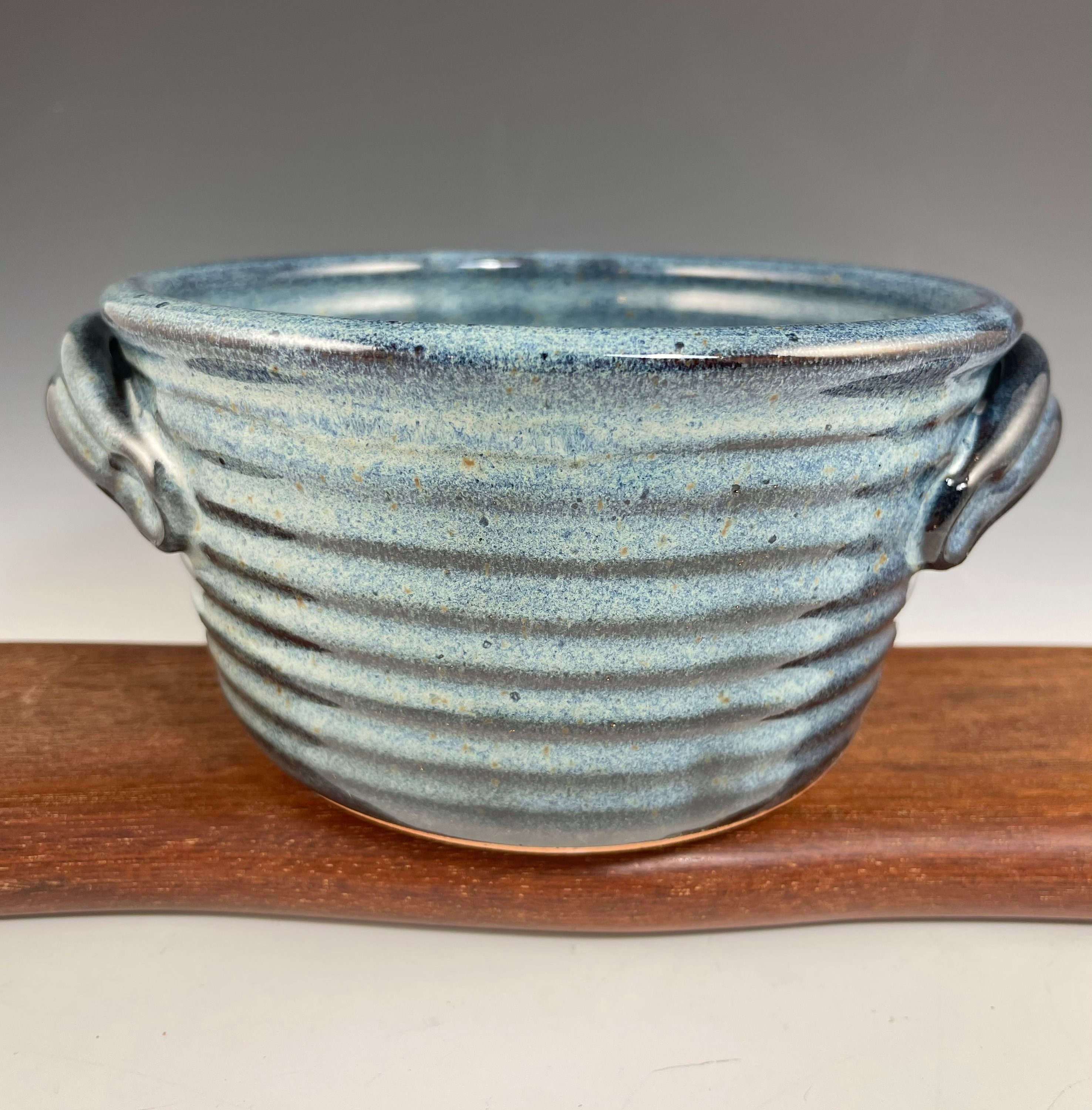 Bread Baker Pottery Bread Baking Pot in Blue Glaze 12 | Etsy